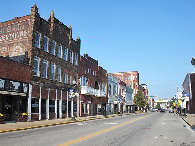Buckhannon's overview reveals a town that spreads comfortably across its mountain valley home.