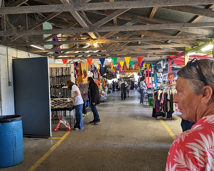 White tents create temporary neighborhoods where families discover treasures together every weekend.