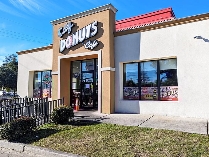 City Donuts' daytime facade might look ordinary, but inside awaits extraordinary sweetness. Don't judge a donut by its storefront!
