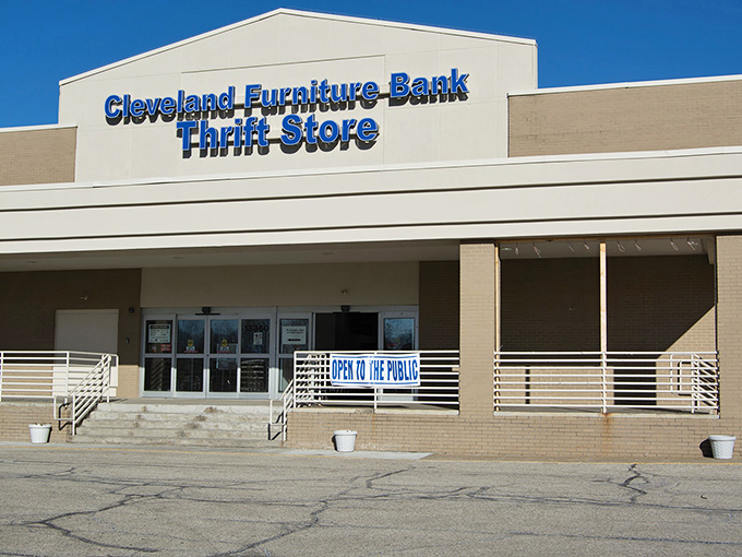Cleveland Furniture Bank's clean lines and welcoming entrance say, "Come in, we've got just the piece you're looking for."