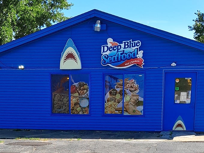 As blue as the deep ocean itself, this little seafood shack stands out like a delicious mirage in a sea of ordinary restaurants.