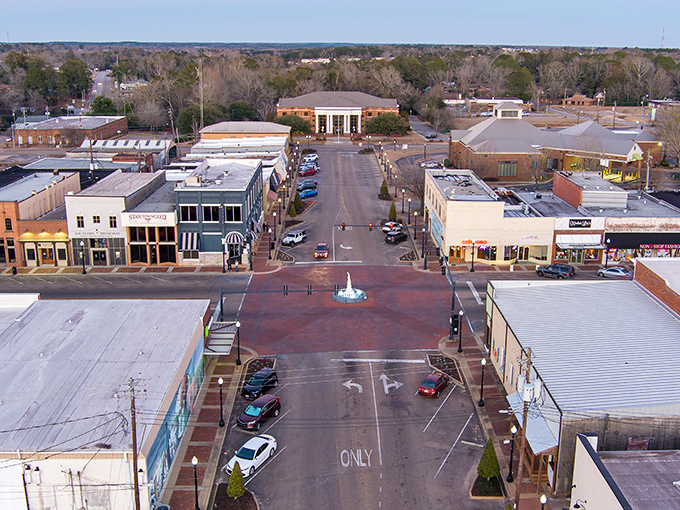 An aerial view of Enterprise's downtown reveals a community where affordability isn't just a slogan&mdash;it's a way of life.