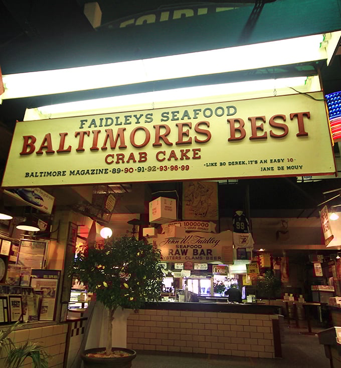 Faidley's sign boldly claims "Baltimore's Best Crab Cake." After one bite, you'll be nodding in agreement.