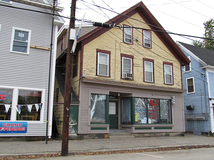 This small-town streetscape offers the kind of authentic charm that developers try desperately to recreate.