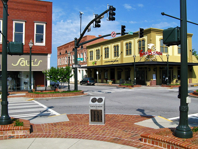 Gainesville's downtown square buzzes with the energy of locals meeting for coffee or catching up on the latest town news.