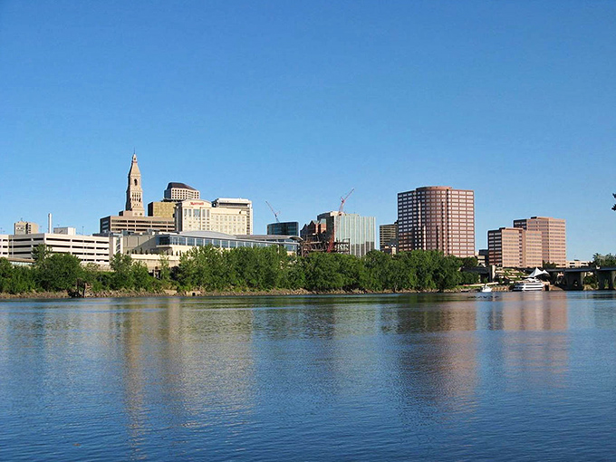 Hartford's skyline rises along the Connecticut River, where state capital amenities meet neighborhoods that won't drain your retirement savings.