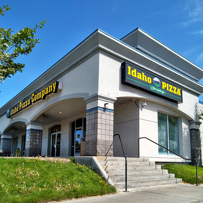 Idaho Pizza Company's clean lines and local pride stand tall on a hill, like the potato state's pizza ambassador.