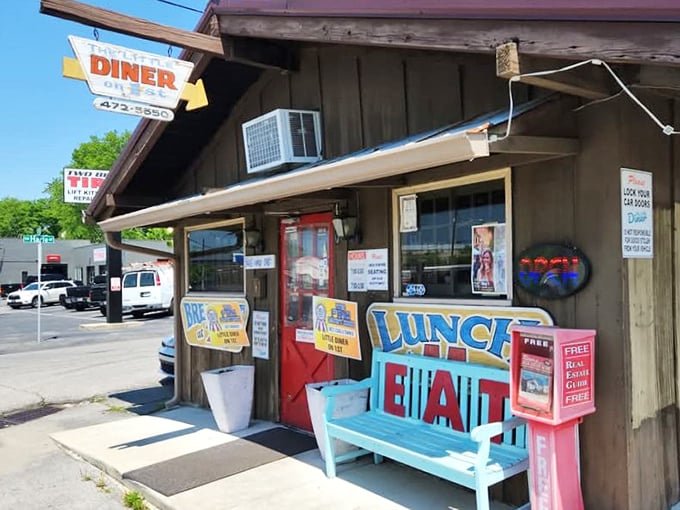 Little Diner on 1st's wooden exterior and colorful signage invite Cleveland locals to pull up a chair and stay awhile.