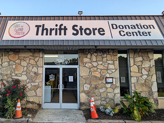 Stone facades suggest permanence and quality - perfect housing for a store with meaningful community impact.