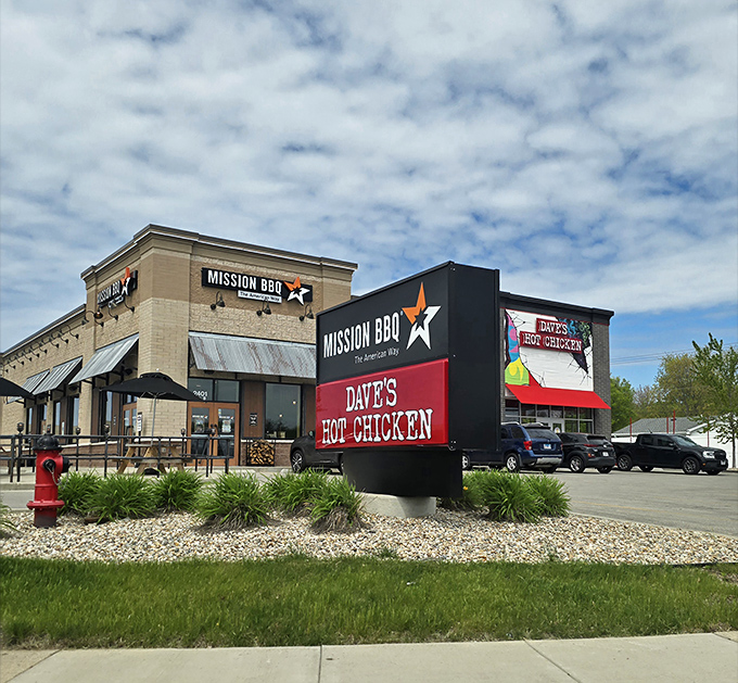 MISSION BBQ's clean lines and patriotic vibe are as American as the barbecue arts they've masterfully perfected inside.