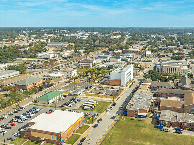 Downtown Pascagoula bursts with color like a Southern garden, where historic buildings house modern dreams.