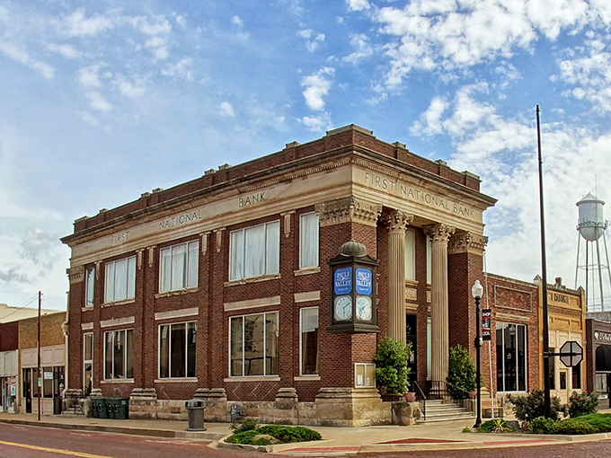 Pauls Valley's classic bank building anchors downtown with the solid dependability of small-town values.