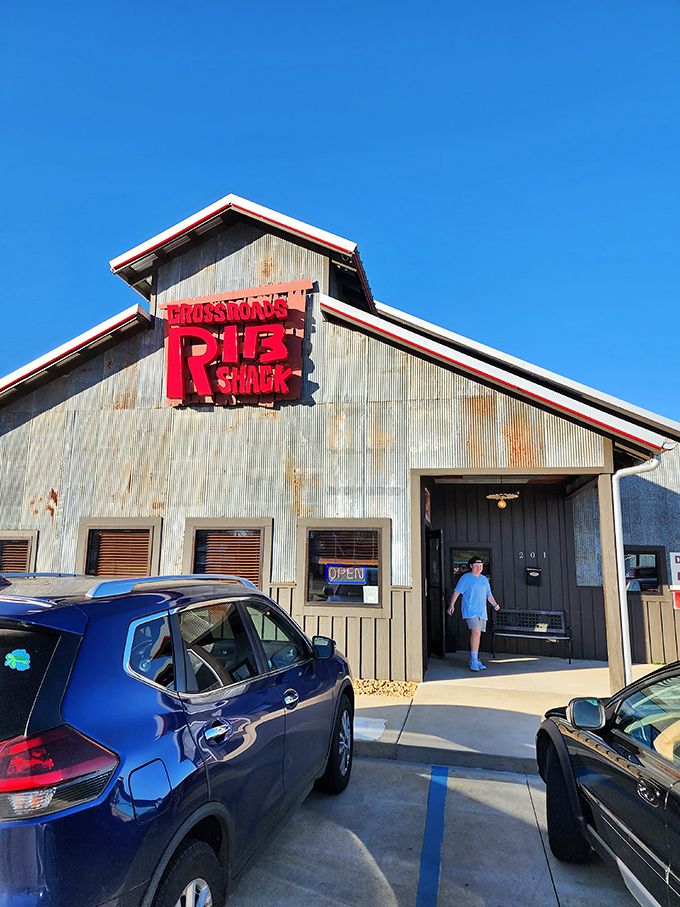 Corinth's Rib Shack wears its weathered exterior like a badge of honor from years of satisfied customers.