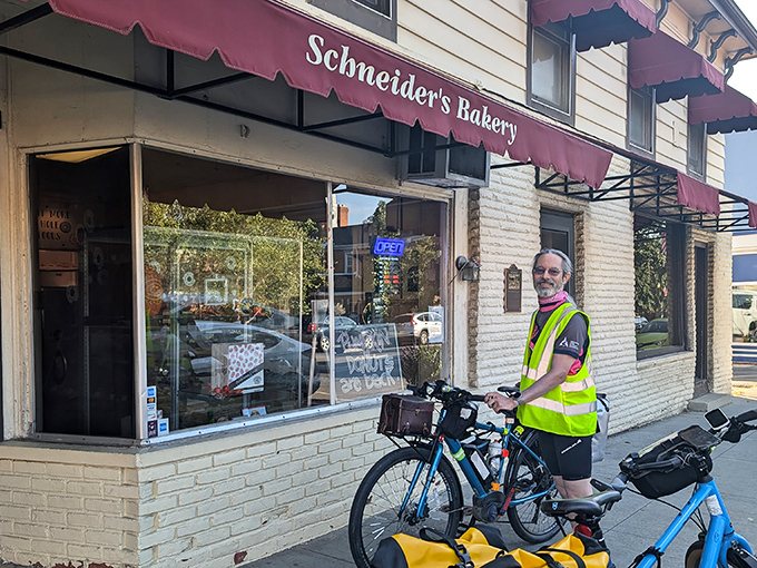 Schneider's charming storefront with its burgundy awnings looks like it belongs in a Norman Rockwell painting of American small-town life.