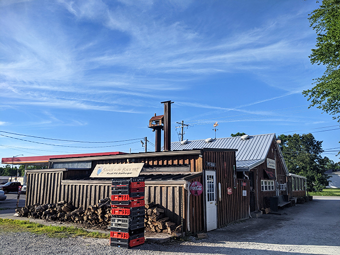 Shack in the Back looks like it was built by BBQ elves with excellent taste. Rustic perfection!