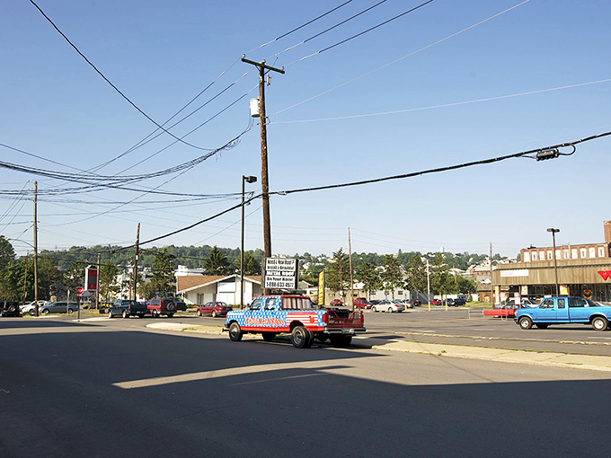 Small-town main street where everyone knows your name and nobody knows your bank balance.