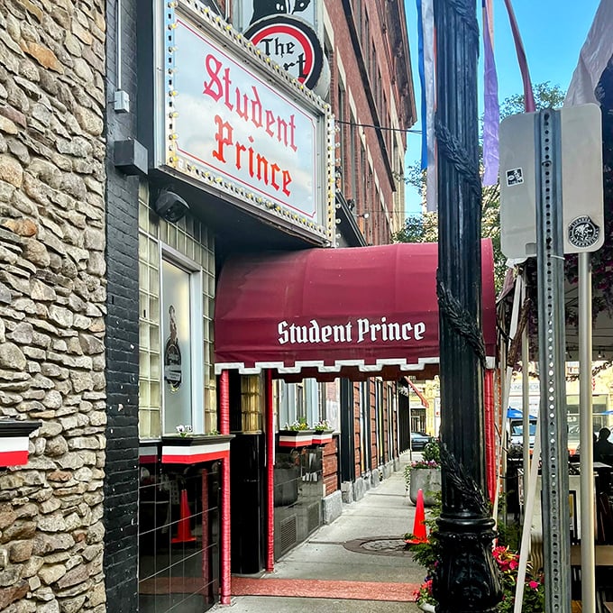 The Student Prince's vintage marquee and red awning promise old-world charm and steaks that have stood the test of time.