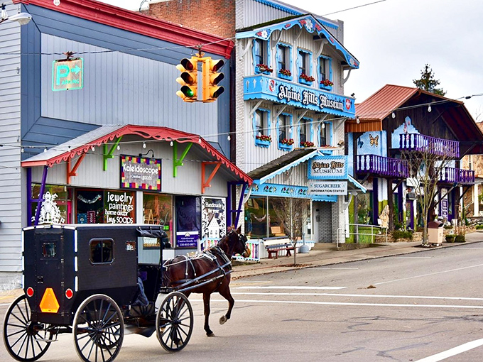 Sugarcreek's Swiss-inspired buildings create storybook scenes that make you want to order fondue and practice your yodeling skills.