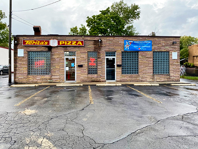 Terita's stone exterior hides Columbus's best-kept pizza secret. Like finding a diamond in a perfectly ordinary rock.