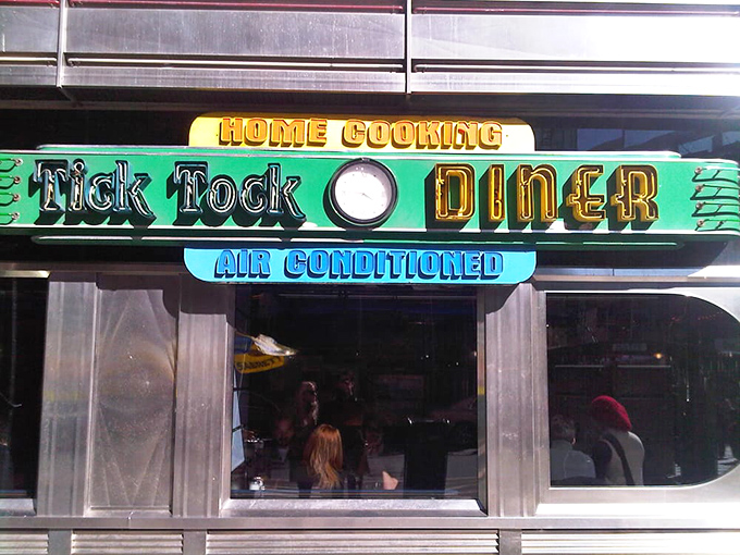 "Tick Tock" says it all &ndash; time moves differently when you're savoring perfect diner breakfast classics.