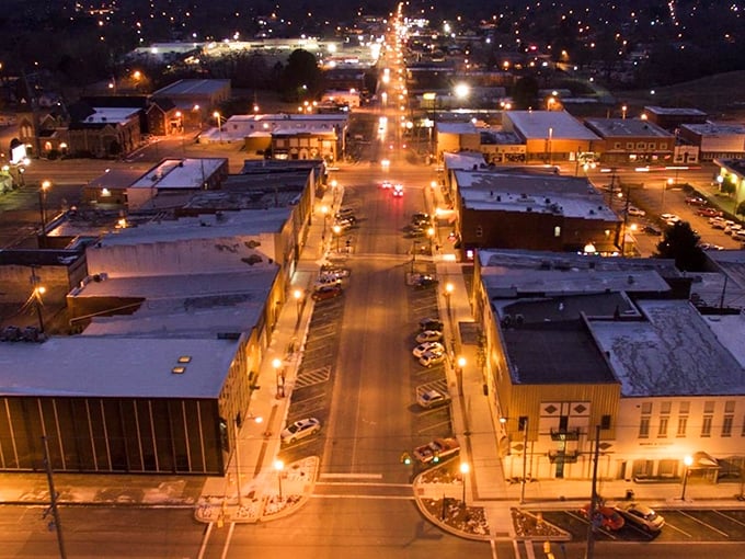 Tullahoma's main drag stretches toward the horizon like a promise of adventures waiting to be discovered.