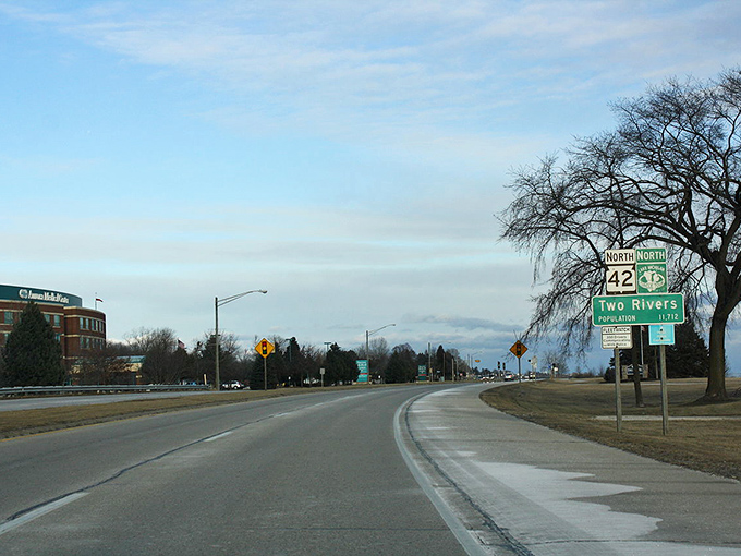 Two Rivers greets you with a sign that might as well add "Leave Your Stress at the City Limits."