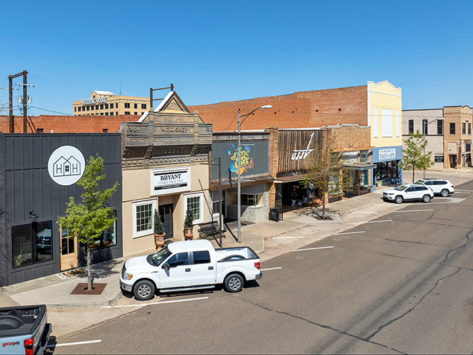 Vernon's wide main street offers something increasingly rare in America: room to breathe between you and the next building.