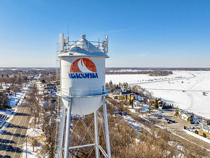 From above, Waconia reveals its stunning location along the shores of its namesake lake, just a short drive from Minneapolis.