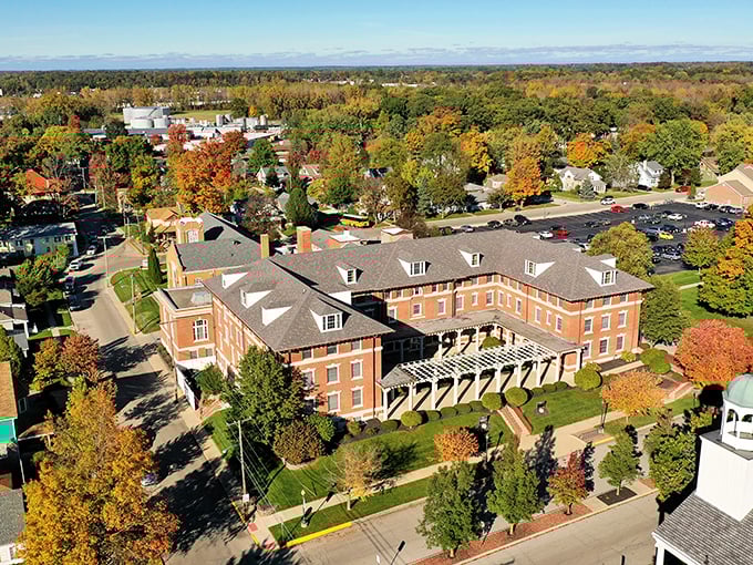 From above, this college town unfolds like a well-planned novel with autumn as the narrator.