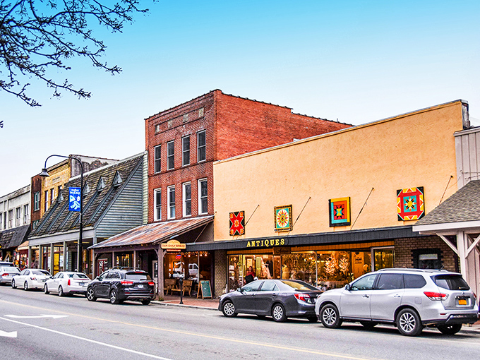 Some streets just invite you to slow down and savor - this one practically insists on it with mountain authority.