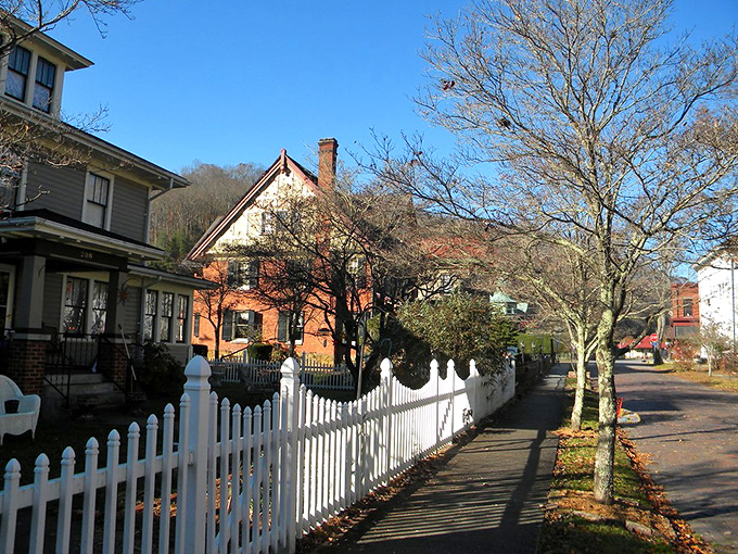 The stone National Bank building in Bramwell stands as a testament to a time when this tiny town had more millionaires per capita than anywhere else.