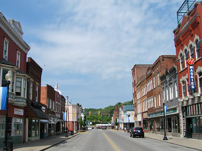The historic brick architecture of Buckhannon speaks of enduring small-town American values.