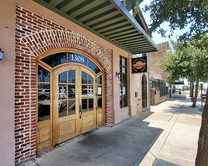 Classic pizzeria architecture meets modern convenience - where old-world recipes create new favorite memories.