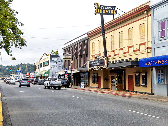 The Egyptian Theatre stands proud, offering entertainment that won't require a second mortgage.