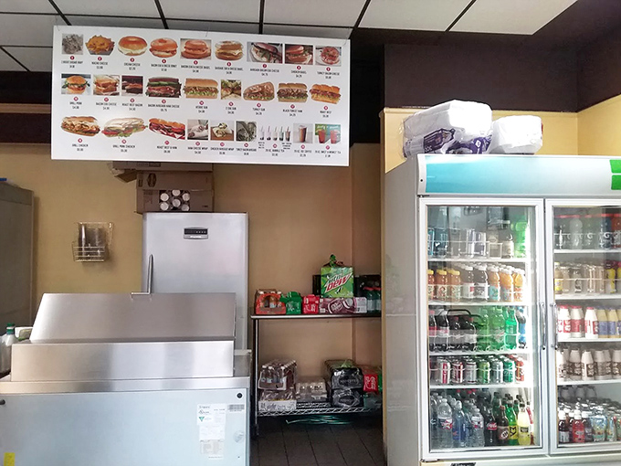 The menu board tells the whole delicious story &ndash; fresh donuts ready to make your day infinitely better.