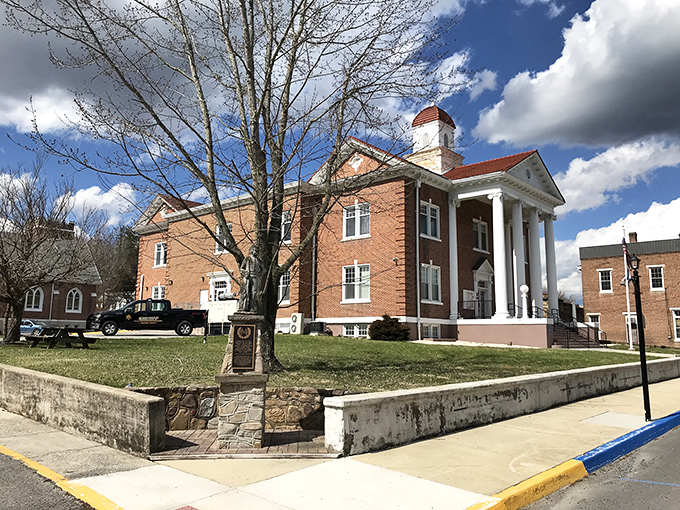 Franklin's historic courthouse commands respect while welcoming visitors to explore this charming mountain community with genuine warmth.