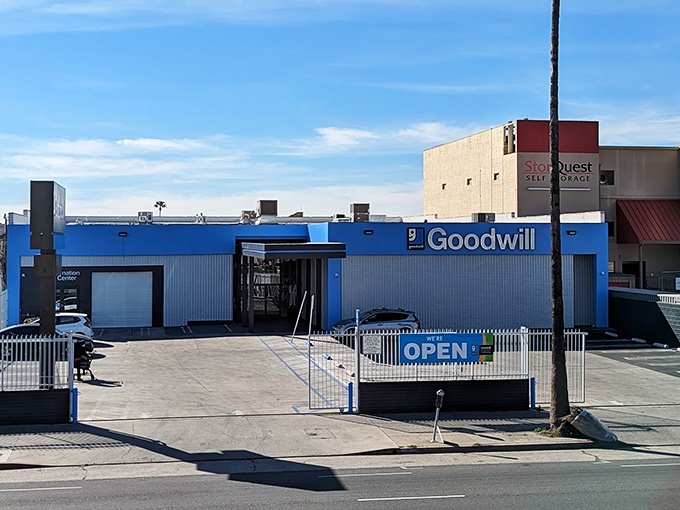 Behind that simple blue facade lies a wonderland of secondhand treasures at rock-bottom prices.