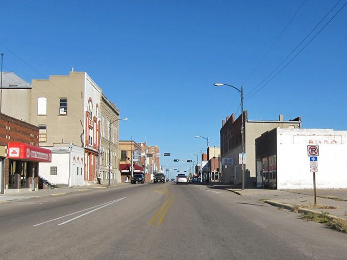 Holdrege's main street stretches out like a welcome mat for families seeking affordable living options.