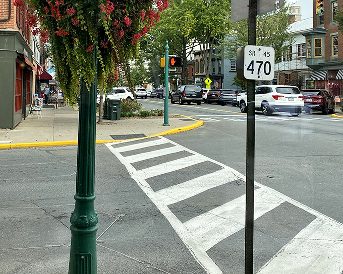 Main Street crosswalks where the biggest traffic jam involves deciding which antique shop to visit first.
