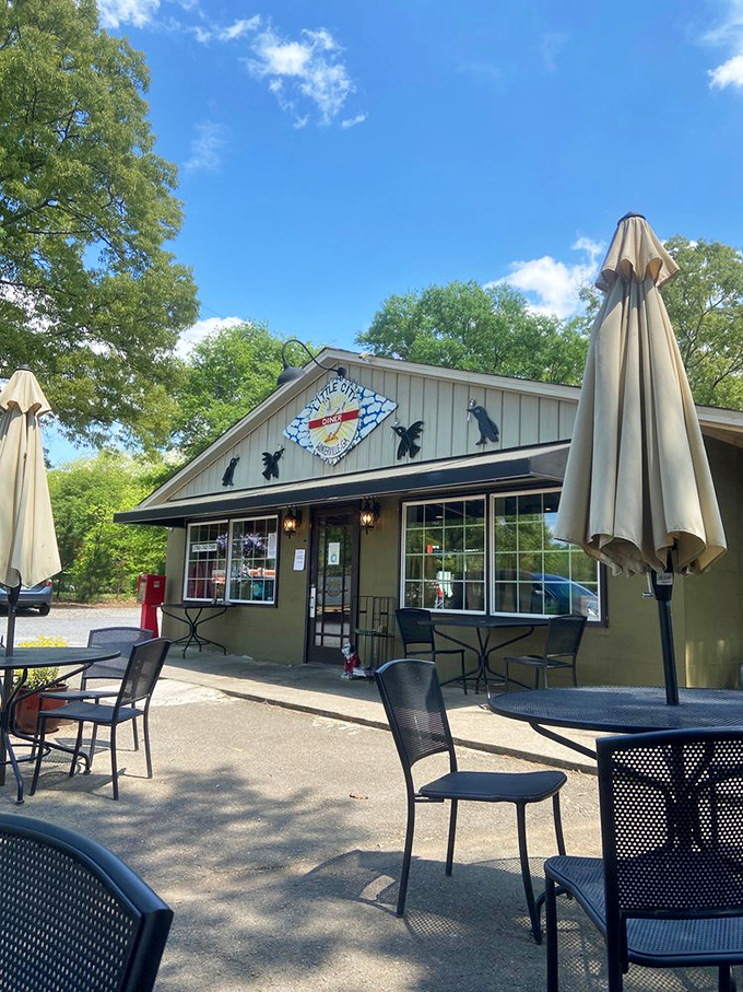 The patio at Little City Diner&mdash;where breakfast meets sunshine in a romance that lasts until the last bite.