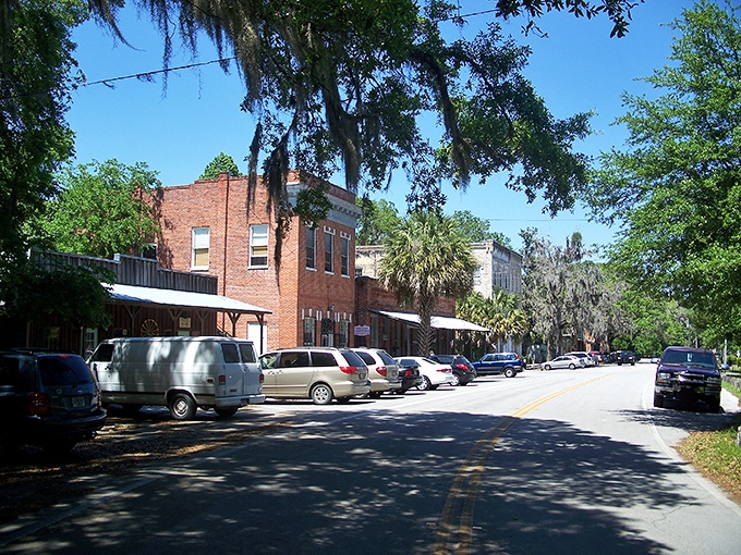 Historic storefronts stand shoulder to shoulder, housing treasures waiting to be discovered by patient browsers.