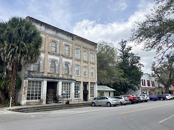 Micanopy's historic buildings stand shoulder to shoulder, wearing their age with the dignity of Southern gentlemen.