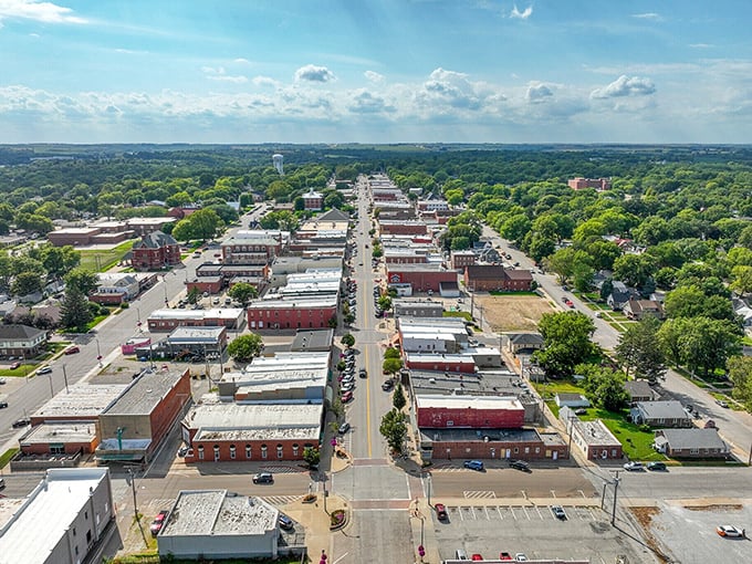 Downtown Nebraska City - where trees turn the whole town into a Bob Ross painting.