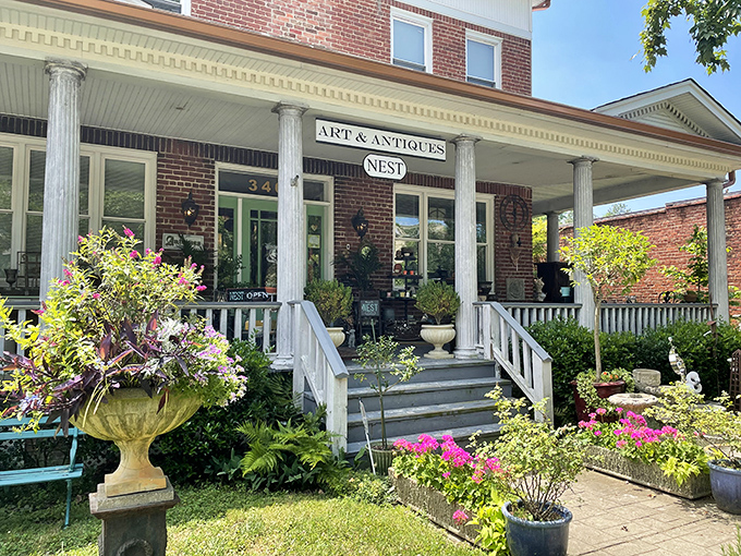 White columns, a welcoming porch, and flowers everywhere &ndash; Nest Antiques might be the most charming shop in Richmond.