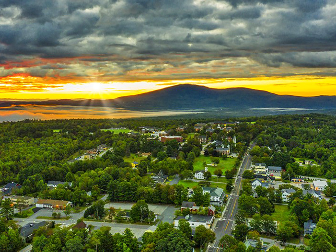 Main Street in New London looks toward distant mountains, where small-town charm meets big-time natural beauty.