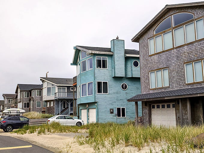 Beach houses perched near the shore offer front-row seats to nature's greatest show: the eternal dance between sand, sea, and sky.