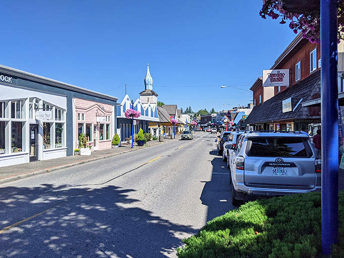 Scandinavian heritage meets Pacific Northwest beauty in this charming main street scene.