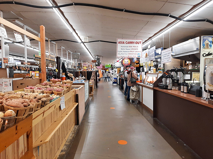 Where food meets folklore. The market's interior reveals Pennsylvania's rich agricultural heritage alongside modern conveniences.