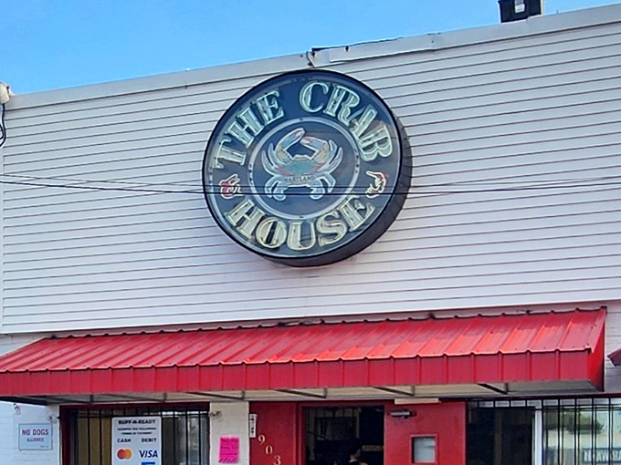 Beneath the bold red awning, The Crab House promises seafood so fresh, it practically tells its own story.