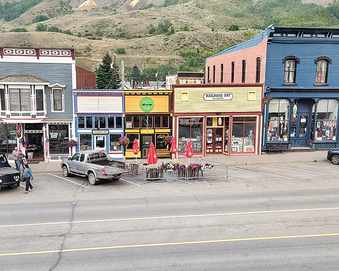 Silverton&rsquo;s vibrant main street brings a splash of color to the heart of this historic mountain town.